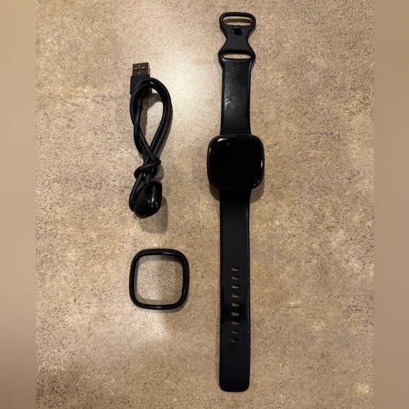 fitbit | Wearables | Fitbit Versa 3 Watch With Black Fb51 Band Charger ...